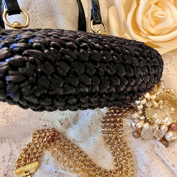 Morris Moskowitz | Bags | Vintage 96s Crochet Straw Handbag By Morris ...